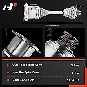 A-Premium CV Axle Shaft Assembly Compatible with Chevy Silverado 1500 2500 3500 HD Classic, Avalanche 2500, Suburban & GMC Sierra 1500 2500 3500 HD, Yukon XL 2500 & Hummer H2, Front Left or Right