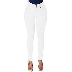 roswear Womens High Waisted Stretch Skinny Jeans White Medium