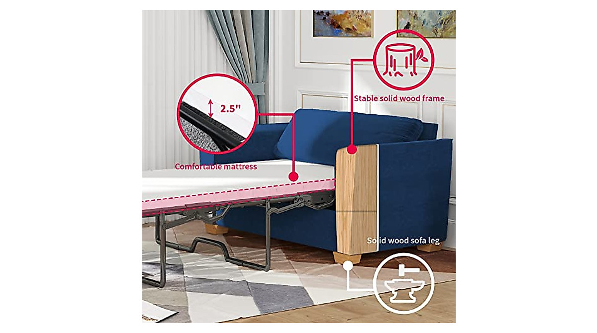 MUZZ Twin Size Pull Out Sofa Bed - Comfort & Style