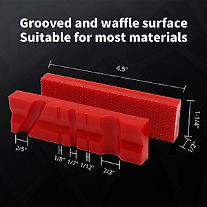 S&F STEAD & FAST Soft Jaws for Bench Vise 4.5 inch, 2 pairs, Strongly Magnetic Vise Jaw Pads, TPU, Multi-Groove and Textured Inserts, for Clamping Woodworking Metal Plastics