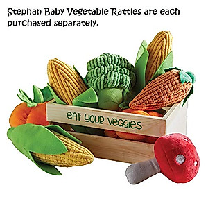 Stephan Baby Velour Plush Vegetable Rattle, Carrot