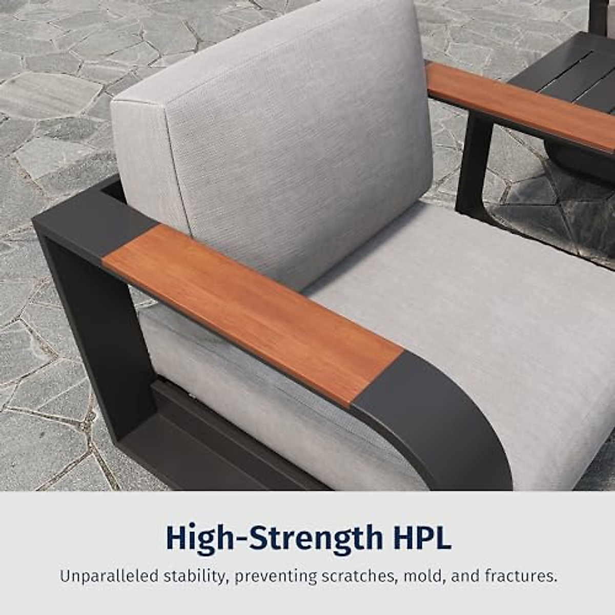 EAST OAK PCS23003 Outdoor Furniture, 3 Pieces Patio Set, Dark Grey