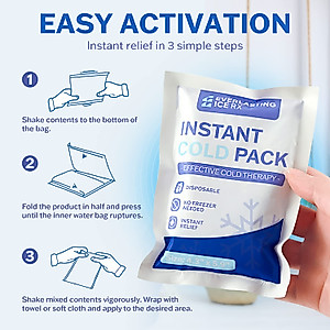 25 Pack - Instant Cold Packs - Instant Ice Packs for Injuries | Disposable Cold Compress Ice Pack for Pain Relief, Swelling, Inflammation, Sprains, Toothache - Cold Pack for Athletes