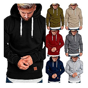 Hoodies for Men, Men's Workout Hoodie Casual Lightweight Gym Athletic Sweatshirts Fashion Pullover Hooded with Kanga Pocket