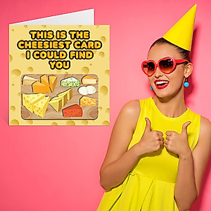 Funny Birthday Cards for Men Women - Cheesy Cheesiest Card - Joke Birthday Card for Dad Mom Brother Sister Daughter Son Grandpa Grandma, 5.7 x 5.7 Inch Joke Humor Bday Greeting Cards