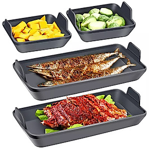 Nonstick Bakeware Set Cake Silicone Sheet Pan, Premium Baking Pan Dividers Non Stick Silicone Sheet Pan Set Suitable for Oven, Air Fryer to Simplify Cooking, Safe to Use and Easy to Clean (4 Dividers)