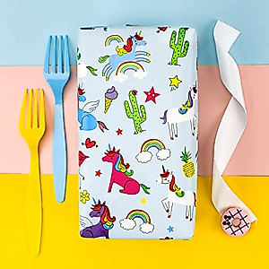 MAYPLUSS Reversible Wrapping Paper Roll - Mini Roll - 17 Inch X 32.8 Feet - Birthday Design (47.3 sq.ft.ttl)