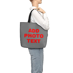 Custom Tote Bags With Logo Name Photo Personalized Shopping Bags Shoulder Bag For Women Business Work Travel Teacher Wedding College Birthday Christmas Gifts Reusable
