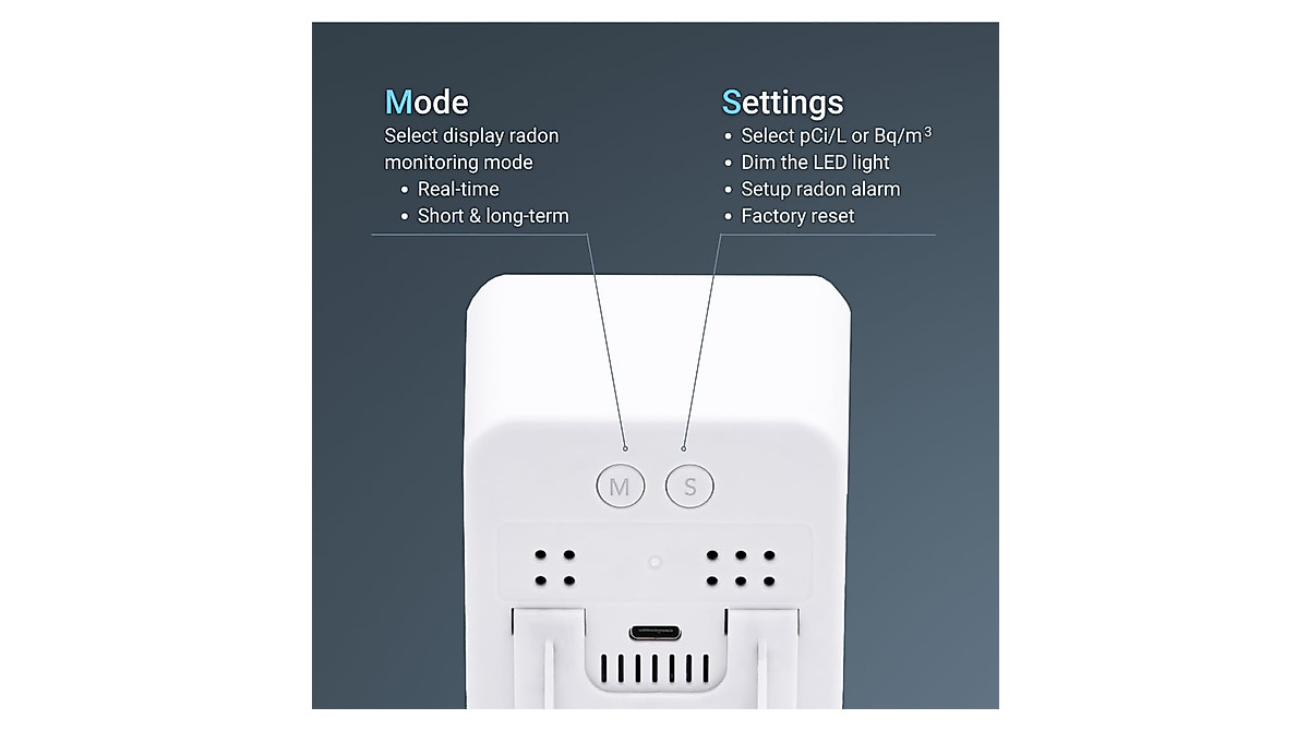 Ecosense EB100 EcoBlu - Fast, Easy Home Radon Detector
