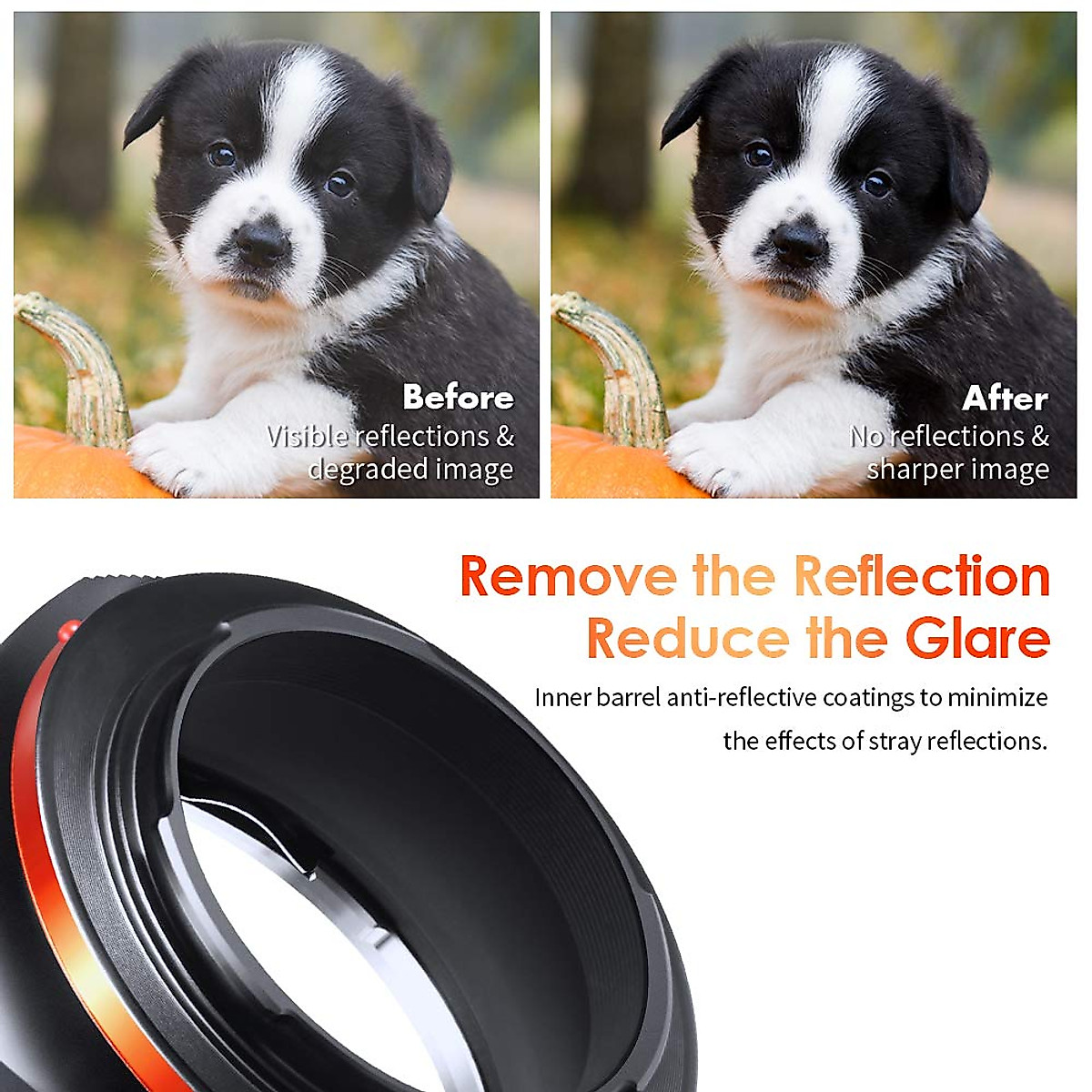 K&F Concept Lens Mount Adapter for Canon EF EF-S Lens to Sony Alpha E NEX Mount Mirrorless Cameras, Manual Focus Lens Adapter with Matting Varnish Design, Not Auto-Focus