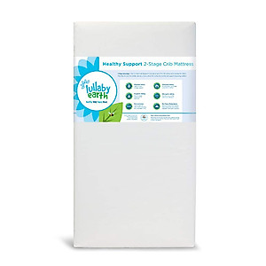 Lullaby Earth Healthy Support Baby Crib Mattress - 2-Stage Lightweight Infant & Toddler Mattress - Waterproof Baby Bed Mattress for Crib - Non-Toxic Mattress for Baby and Toddler Bed