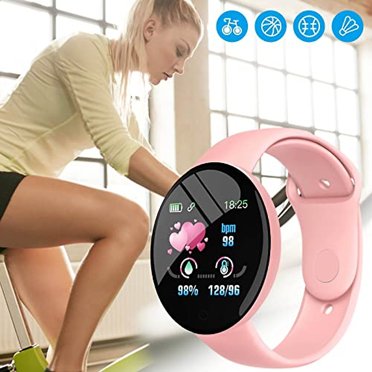 MORESEC Smart Watch, Waterproof Fitness Watch HD 1.44 Inch Upgraded Screen Compatible iOS Android Smart Watch with Heart Rate Sleep Monitoring Call Smart Bracelet