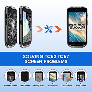 TC52 LCD Screen with Touch Digitizer for Zebra TC52 TC520K TC57 TC57HO Barcode Scanner Handheld Mobile Computer, High-resolution Display Replacement