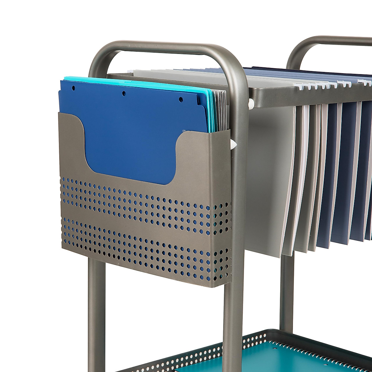 Mind Reader Metal Mobile File Cart, Silver