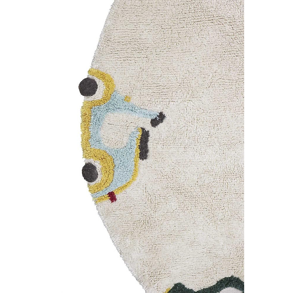 Lorena Canals| Washable Area Rugs for Kids Eco City - Wheels, Handmade in Natural, Ø 4' 7"