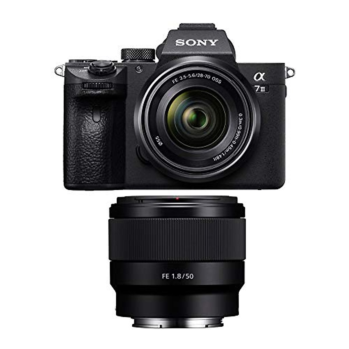Sony a7 III Full-Frame Mirrorless Camera with 28-70mm Lens Bundle with Lens, Microphone, Memory Card, Case, Cable, Accessory Kit, Battery (2-Pack) and Dual Charger, and Art Suite v.3.0 (9 Items)