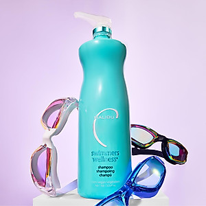 Malibu C Swimmers Wellness Shampoo - Chlorine Shampoo for Swimmers to Combat Dry, Brittle Hair - Restores Texture Affected by Pool Elements - Sulfate Free Hair Care (33.8 oz)