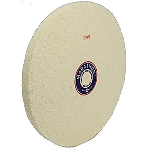 Marathon 8" Felt Polishing Wheel, 1/2" Thick, Pin Hole, Soft Density