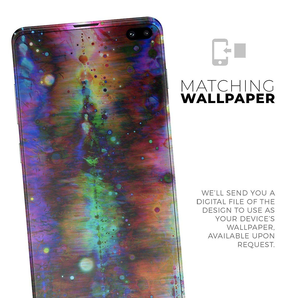 DesignSkinz Neon Paint Mixtured Surface Protective Vinyl Decal Wrap Skin Cover Compatible with The Samsung Galaxy S20 (Screen Trim & Back Glass Skin)