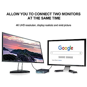 UXX Mini PC Support 512GB/2TB M.2 SSD Expansion, Intel Celeron N3350 6GB RAM/64GB eMMC Micro PC, Business Mini Computer 4K HDMI+VGA Dual Display, BT, 2.4/5G WiFi, USB 3.0, LAN-Blue