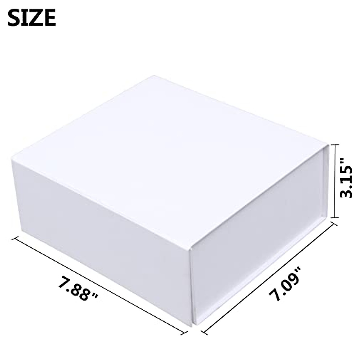 Yeplan Small White Gift Box,7.8x3.1x7 Inches,Collapsible Gift Boxes with Lids,Eco-Friendly Cardboard Box,Magnetic Gift Boxes for Wedding,Christmas,Birthday,Thanksgiving Day