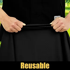 Smiry Rectangle Picnic Table Cloth, Waterproof Elastic Fitted Tablecloths for 6 Foot Tables, Washable Polyester Table Cover for Camping, Indoor and Outdoor (Black, 30"x72")