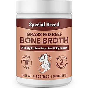 Special Breed Bone Broth Powder for Dogs and Cats - Dog and Cat Food Topper, Grass Fed Beef Broth Supplement, 9.5 oz