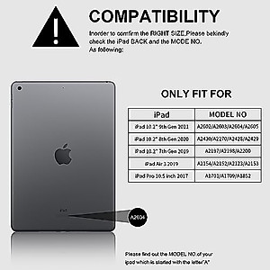 C INVERTER iPad Case Keyboard, for iPad 9th/8th/7th Gen 10.2 in, iPad Pro, Air 3rd Gen 10.5 in, Detachable Backlit Wireless Keyboard with Magnetic Protective Cover (Black)