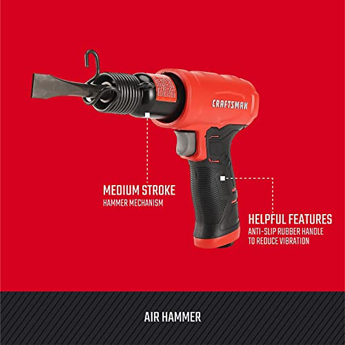 Craftsman CMXPTSG1010NB Air Hammer, Red and Black