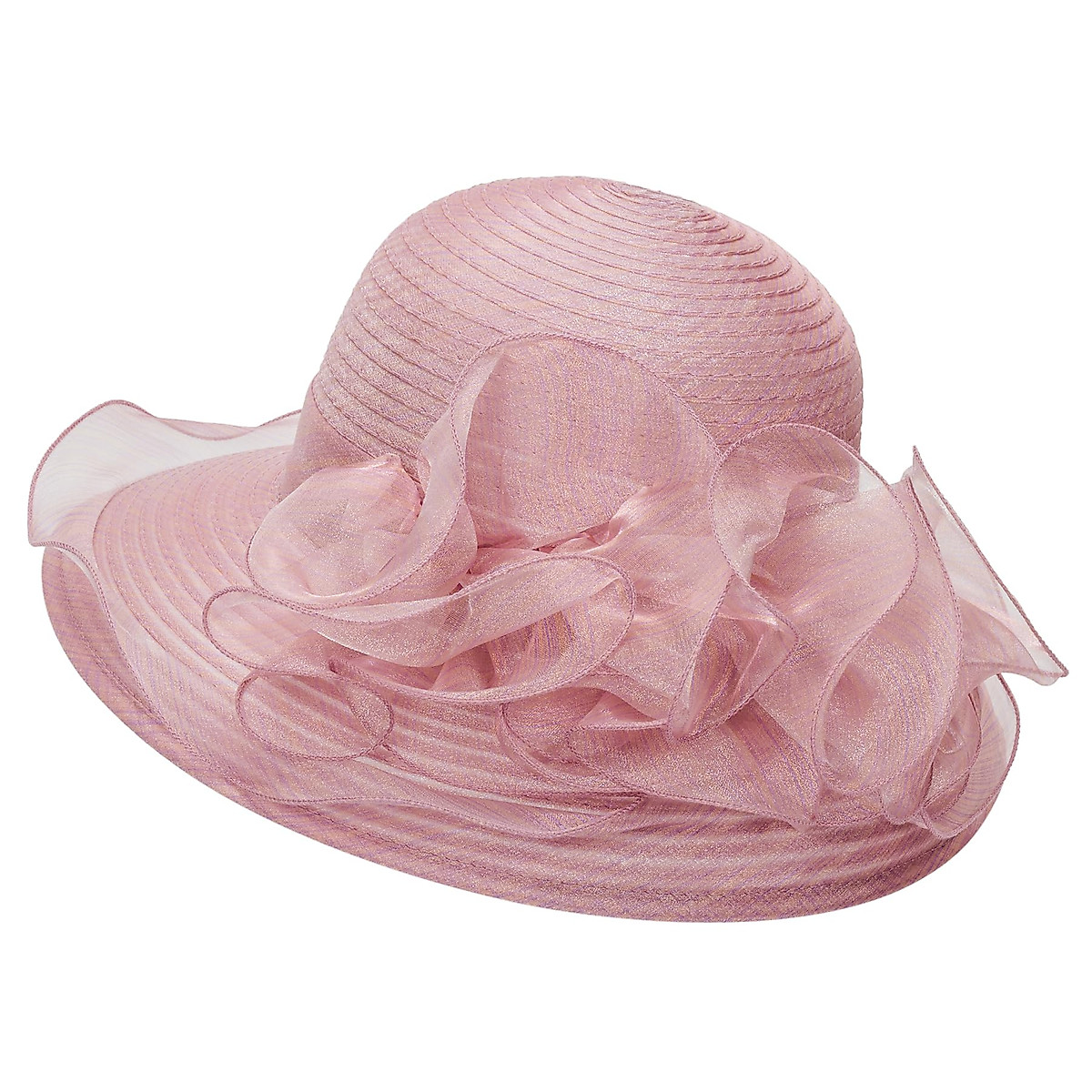 Women Organza-Kentucky-Church-Derby Hat Fascinator-Bowler Hat Bridal Floral Summer-Sun Hat for Tea Party Wedding Dress