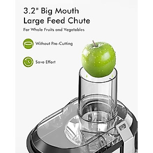 SiFENE Juicer Extractor, 3.2" Wide Mouth, Robust 800W Juicer Machine for Fresh Fruits and Vegetables, BPA-Free Stainless Steel, Quick Cleanup