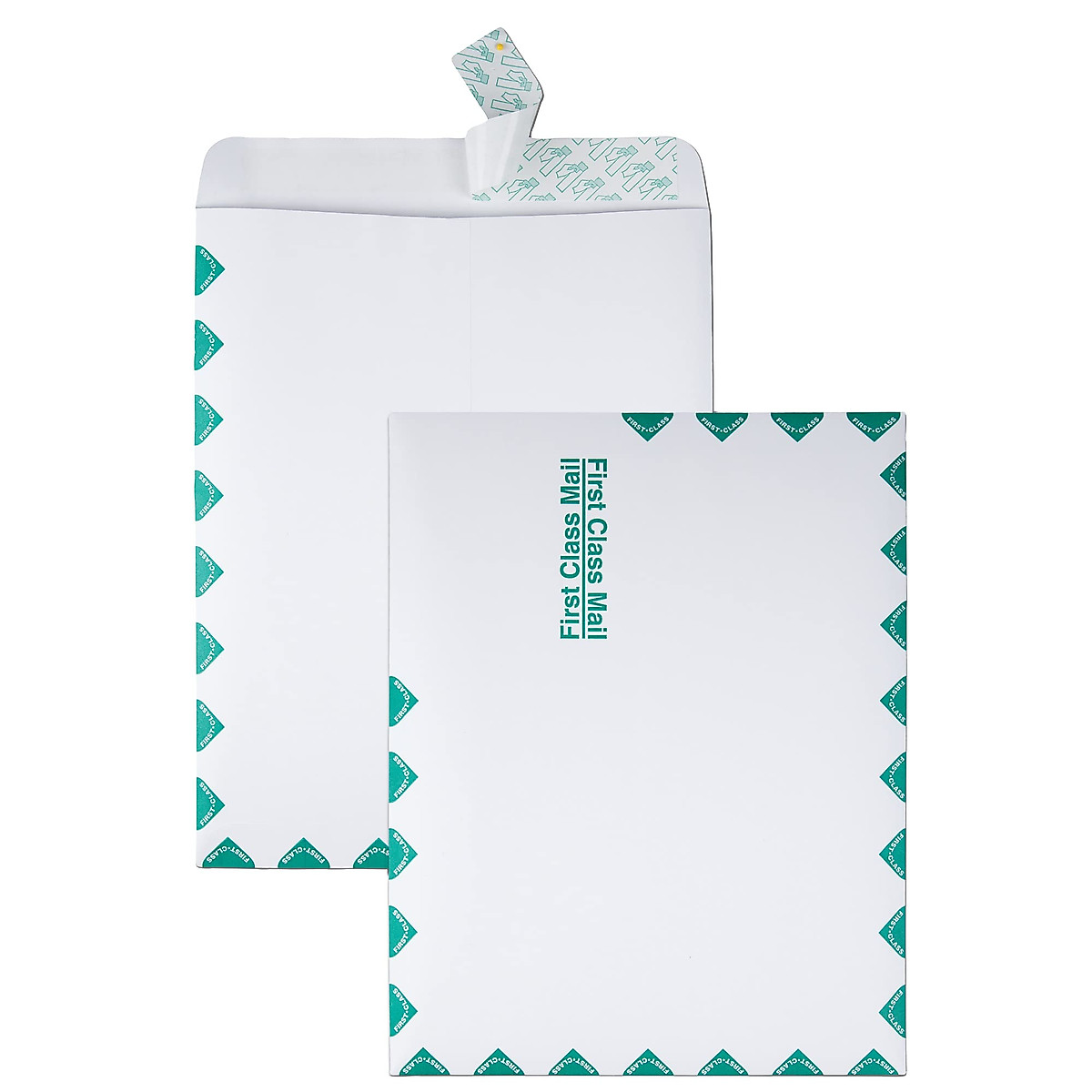 Quality Park 10 x 13 First Class Catalog Envelopes, First Class Border, Redi-Strip Self-Sealing Closure, 28 lb White Wove, 100 per Box (QUA44786)