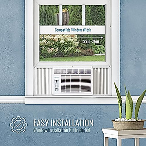 Keystone Energy Star 14,500 BTU Window Mounted Air Conditioner & Dehumidifier with Smart Remote Control - Window AC for Apartment, Living Room, Garage, Medium-Large Rooms up to 650 Sq.Ft.