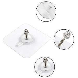 Hitefu 20pcs Self-Adhesive Hooks, Heavy Duty Wall Hooks for Hanging, Screw Free Sticker, Waterproof Picture Hanging Hooks Seamless Screws for Wall Mount, Reusable for Kitchen, Bathroom, Home, Office