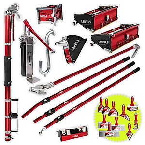 LEVEL5 Automatic Taping and Finishing Drywall Tool Set | Professional Grade Equipment | Taper, Standard Flat Boxes, Fixed-Length Handles, Etc. | Sheetrock, Wallboard, Gypsum, Plaster Board | 4-600