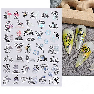 3D Butterfly Pearl Nail Charms Gems Accessories Flamingo Summer Party Nail Art Decoration Sticker Hand Account Stickers 3 Piece Set