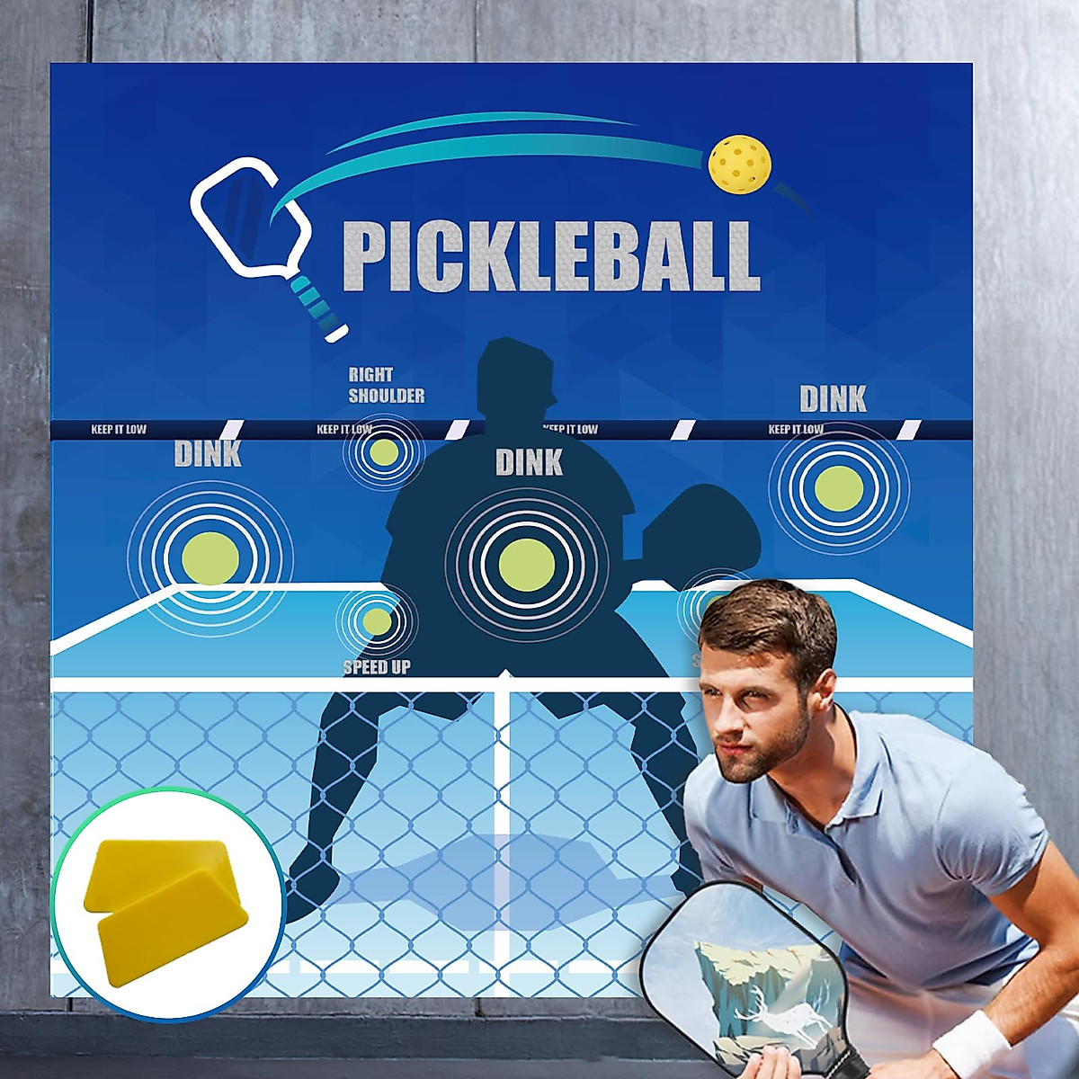 Dink Master Pickleball Practice Board-Wall Pickleball Rebounder Training Aid-Quickly Practice Your Forehand,Dink Shot and Volley and Improve Your Pickleball Game-2.7ft*2.4ft