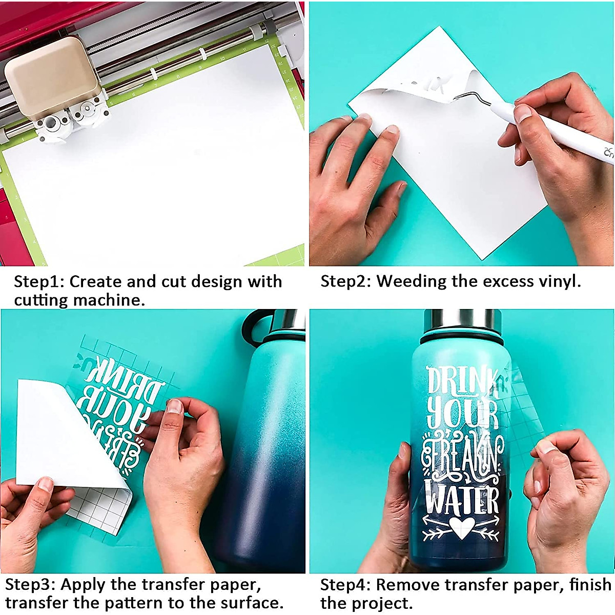 Sghuo White Vinyl 12 Inches by 25 Feet Self Adhesive Vinyl Matte White Permanent Vinyl Roll for Signs, Scrapbooking, Silhouette Cameo