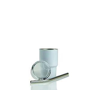 Hogg 3oz Tumbler Shot Glasses in Multiple Colors with lid and stainless straw (6 Pack), DIY, Customizable, Reusable, Single Wall Insulated, Stainless Steel