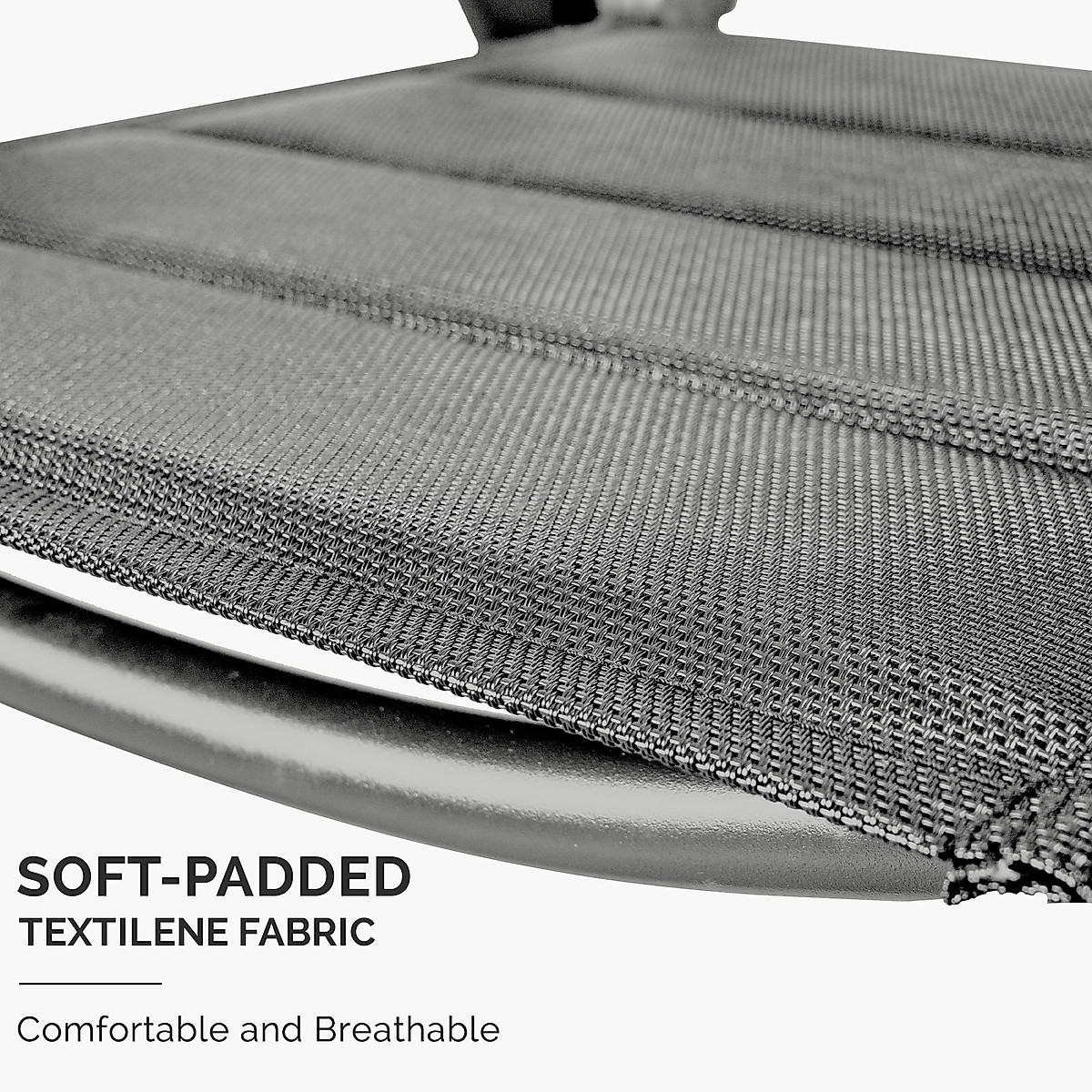 PURPLE LEAF 9 Pieces Outdoor Patio Dining Set with 8 Folding Portable Chairs and 1 Rectangle Aluminum Table, Foldable Adjustable High Back Reclining Chairs with Soft Cotton-Padded Seat, Grey