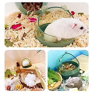 Hamster Food Bowl Acrylic Feeder Small Animal Water Dish and Feeding Bowl Prevent Tipping Moving for Hamster Gerbil Rat Dwarf Hamster Syrian Hamsters