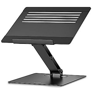 Besign LSX5 Aluminum Laptop Stand, Ergonomic Adjustable Notebook Stand, Riser Holder Computer Stand Compatible with Air, Pro, Dell, HP, Lenovo More 10-14" Laptops (Black)