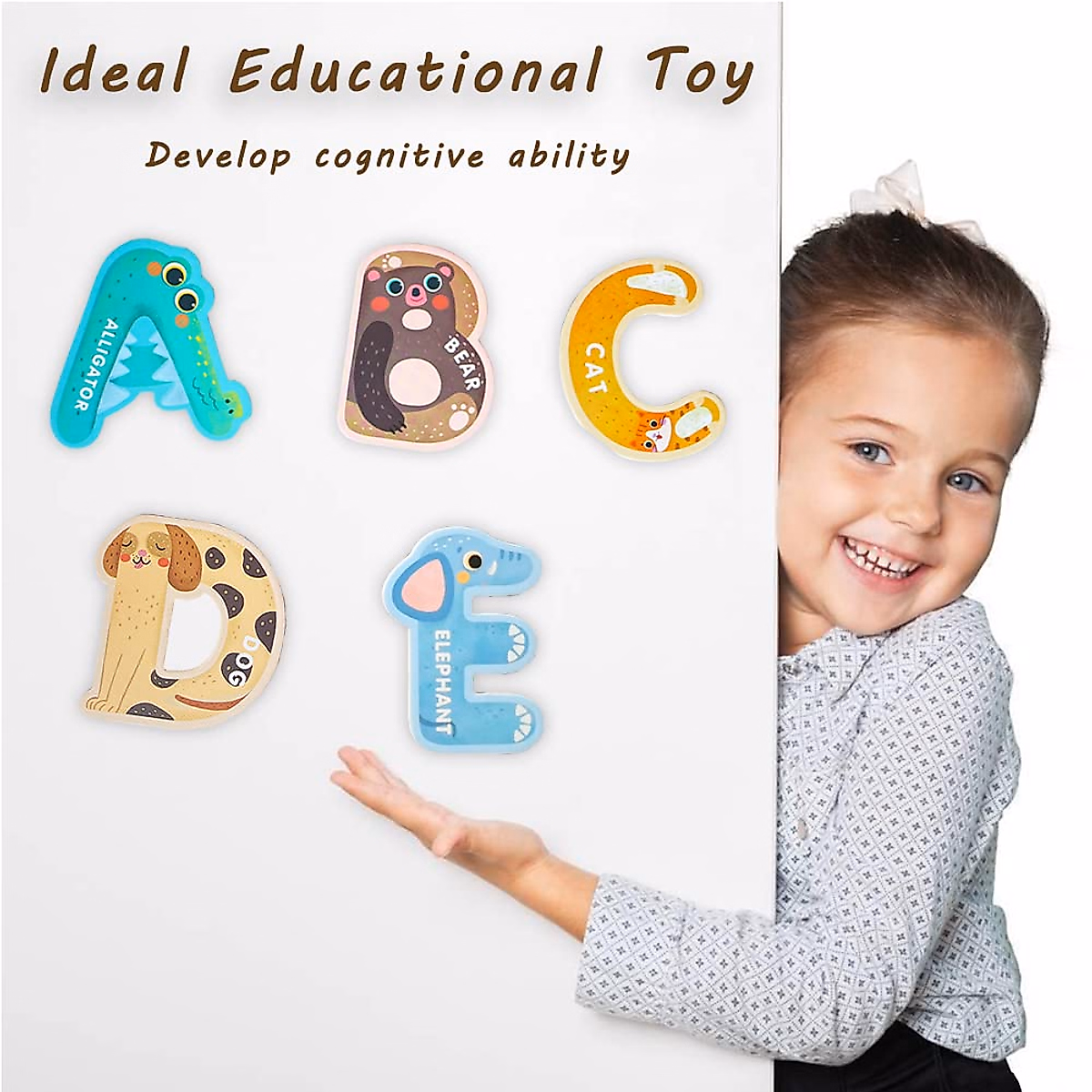 Magnetic Letters for Classroom Whiteboard, Alphabet Magnets ABC for Toddlers Fridge 3+ Year Old, Large Jumbo Refrigerator, Spelling Preschool Learning Toys for Boys Girls, Educational Games for Kids