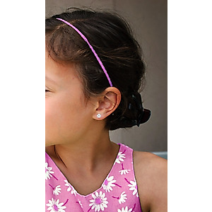 14k White Gold Ball Stud Earrings with Secure and Comfortable Screw Backs (6mm)