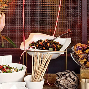 Villeroy & Boch New Wave Square Salad Bowl, 13 in, Premium Porcelain, White