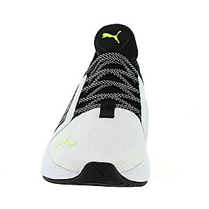 PUMA Men's SOFTRIDE PREMIER SLIP-ON Sneaker, Puma White-Puma Black-Yellow Alert, 9