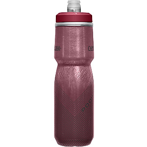 CamelBak Podium Chill Insulated Bike Water Bottle - Easy Squeeze Bottle - Fits Most Bike Cages - 24oz, Burgunday Perforated