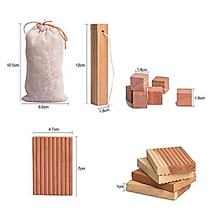 ACMETOP Aromatic Cedar Blocks for Clothes Storage, 100% Natural Cedar Balls Hangers Clothes Protector, Storage Accessories Closets & Drawers (60Pack)