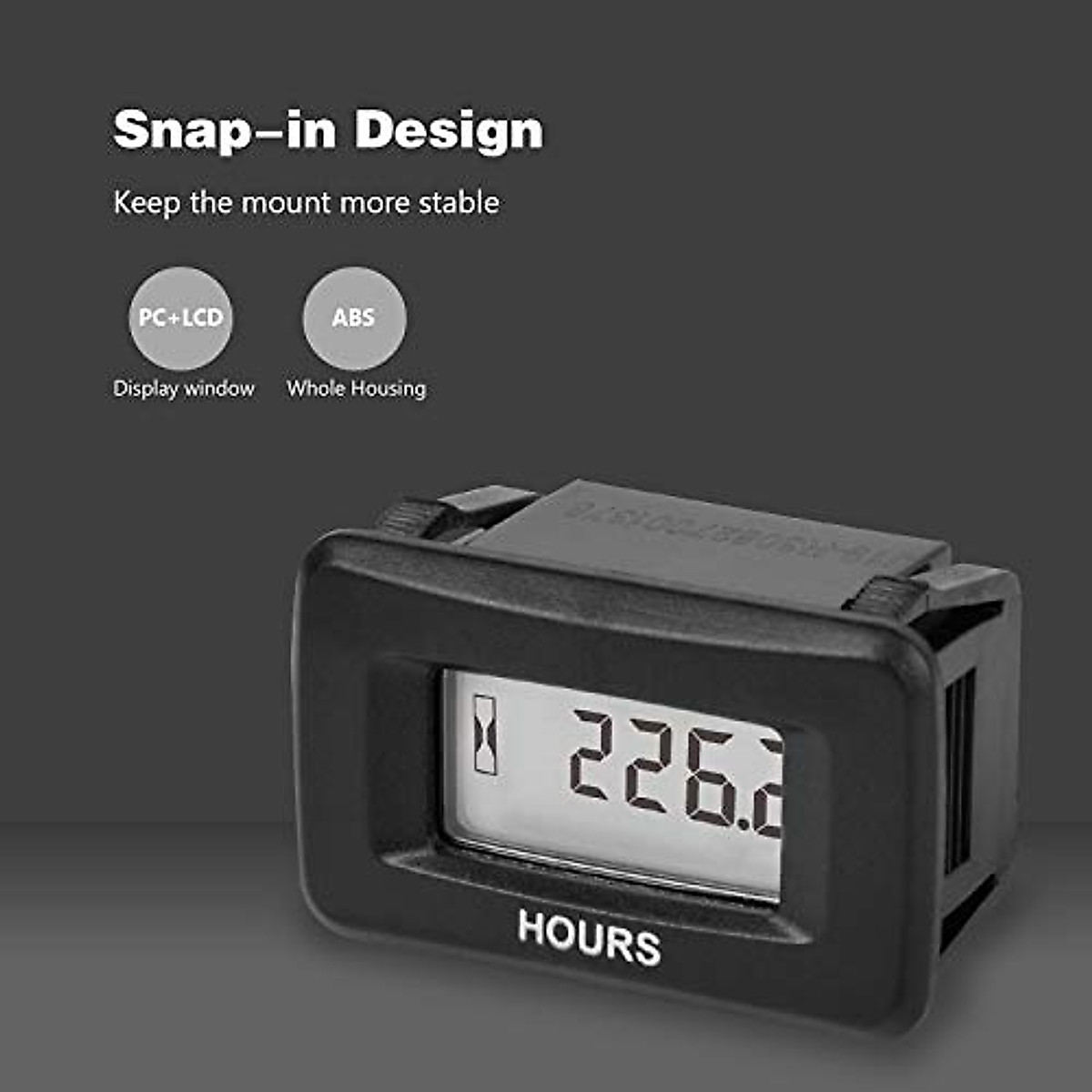 HonorMeet Digital LCD Maintenance Hour Meter for Lawn Mower, Volt.AC/DC 5V to 277V,Operating Hours Counter for Gas/Diesel Powered Garden Tractor Alternator Compressor ATV Boat Golf Cart Forklift (REC)