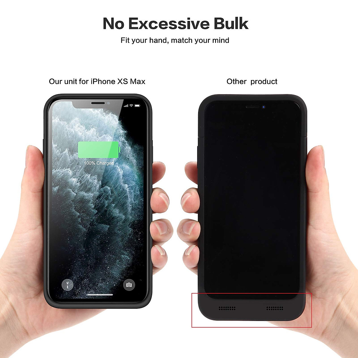 Feob Battery Case for iPhone Xs max, Upgraded 7800mAh Portable Charging Case Extended Battery Pack for iPhone Xs Max [6.5 inch] Protective Charger Case - Black